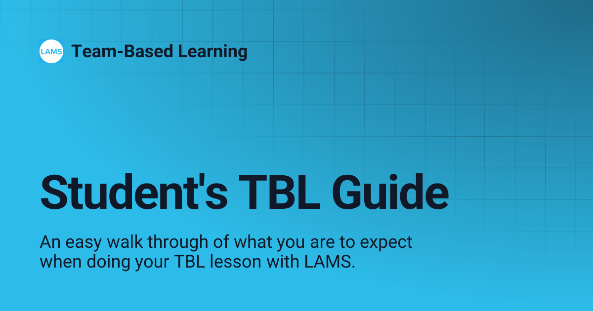 Student's TBL Guide | Team-Based Learning